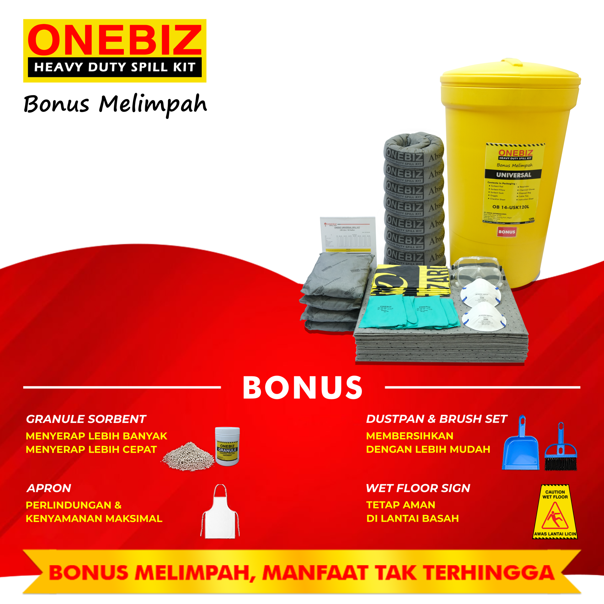 Jual ONEBIZ UNIVERSAL SPILL KIT 120 Liter SPILL KIT